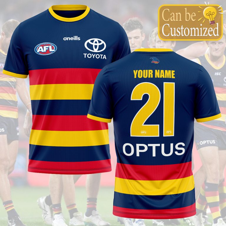 AFL Adelaide Crows Custom Name Number 2021 Home Guernsey T-Shirt