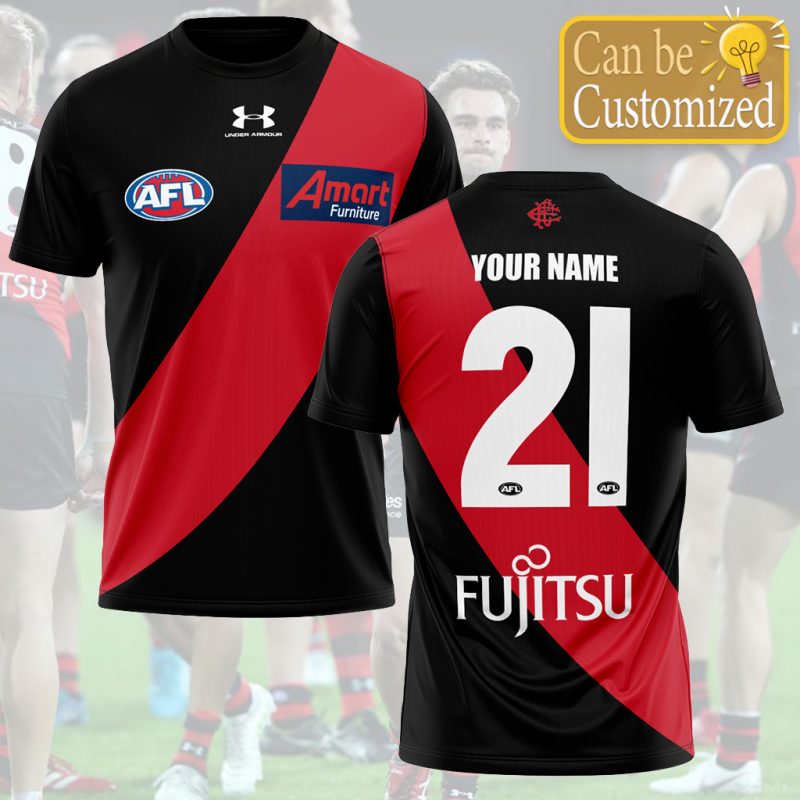 AFL Essendon Bombers Custom Name Number 2021 Home Guernsey T-Shirt