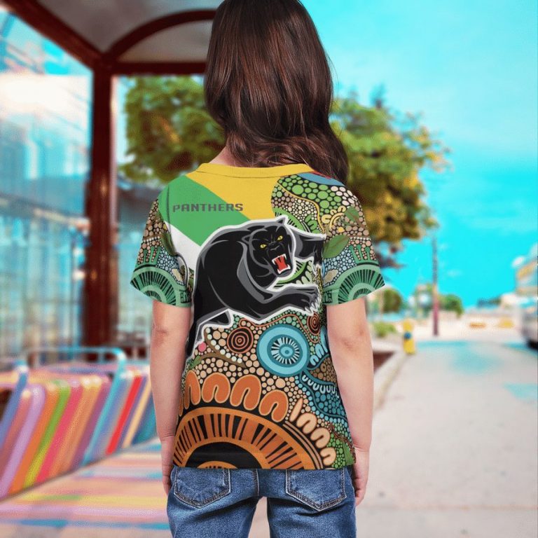 NRL Penrith Panthers Colors NAIDOC Patterns Kids T-Shirt