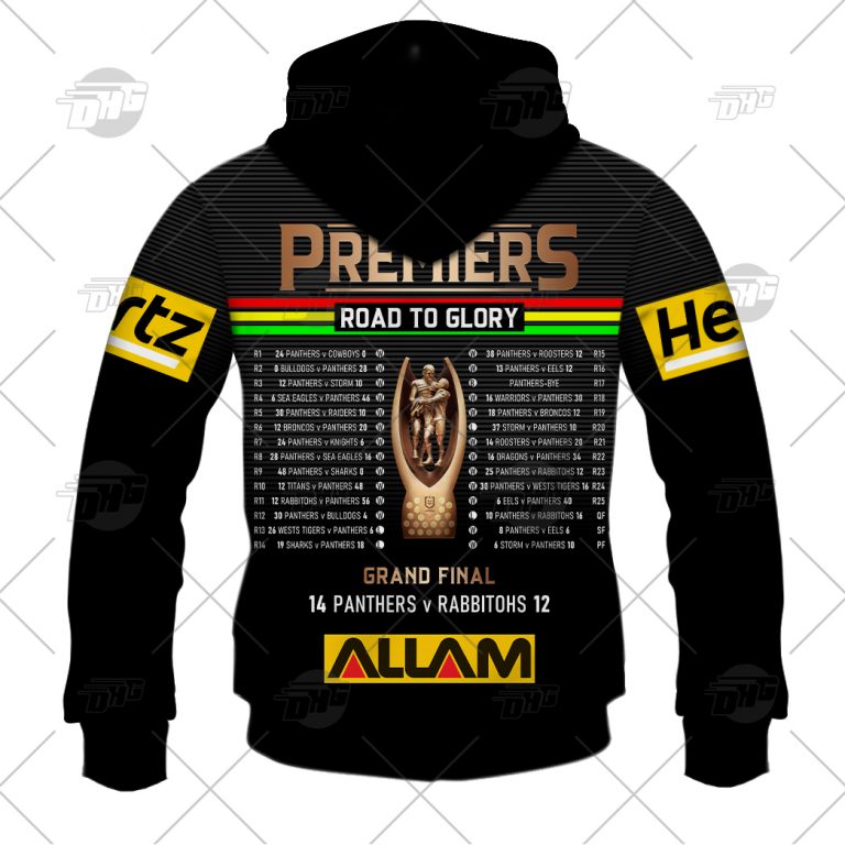 NRL Penrith Panthers Premiers 2021 Team Signatures Zip Up Hoodie
