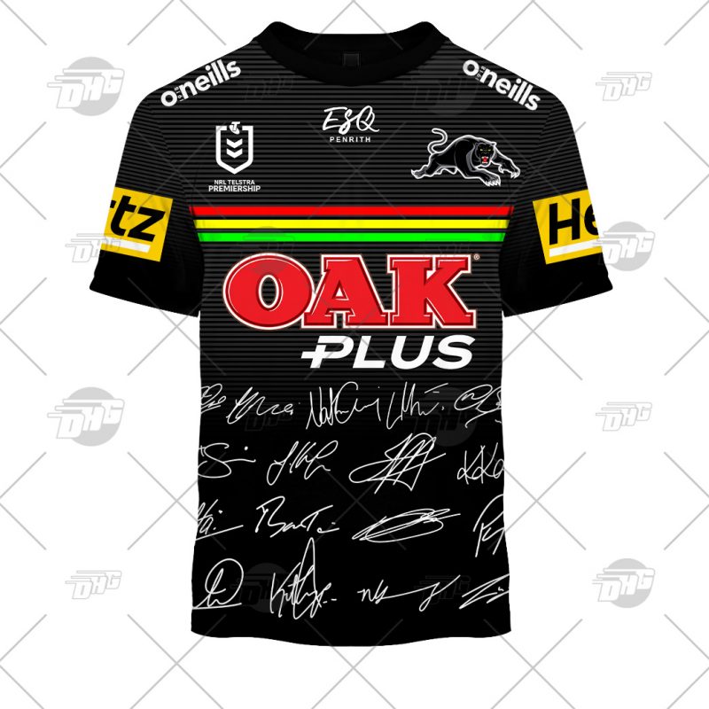 NRL Penrith Panthers Premiers 2021 Team Signatures T-Shirt