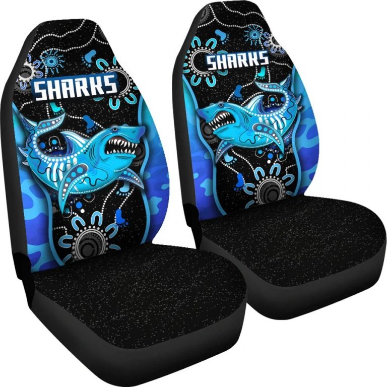 NRL Cronulla-Sutherland Sharks ANZAC Day Unique Indigenous Car Seat Covers