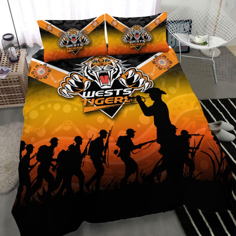 NRL Wests Tigers ANZAC Day Indigenous Doona Cover