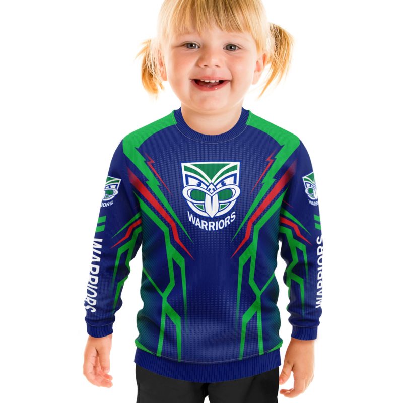 NRL New Zealand Warriors Custom Name Number Ranger Kids Sweatshirt