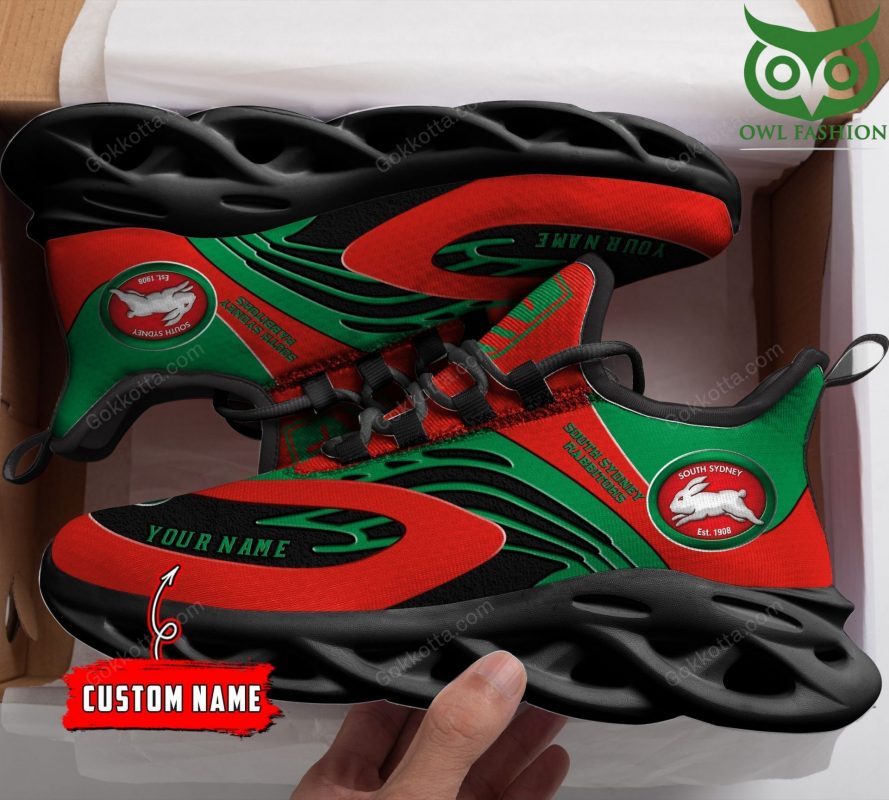 NRL South Sydney Rabbitohs Custom Name Max Soul Shoes V5