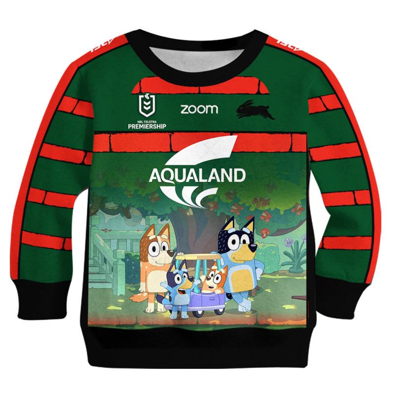NRL South Sydney Rabbitohs Custom Name Number x Bluey Jersey 2020 Kids ...