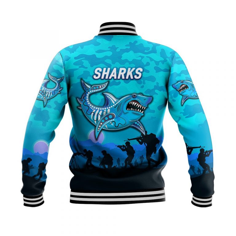 NRL Cronulla-Sutherland Sharks ANZAC Day Camo Baseball Jacket