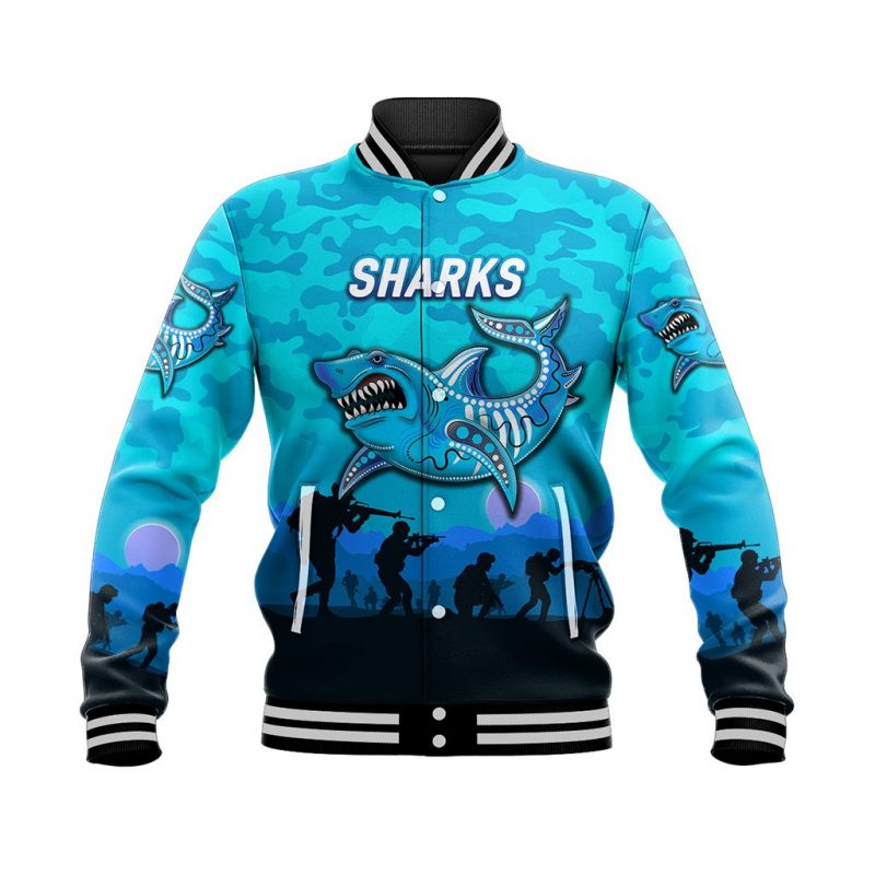 NRL Cronulla-Sutherland Sharks ANZAC Day Camo Baseball Jacket