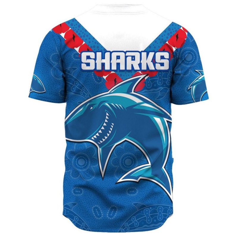 NRL Cronulla-Sutherland Sharks ANZAC Custom Text Baseball Jersey