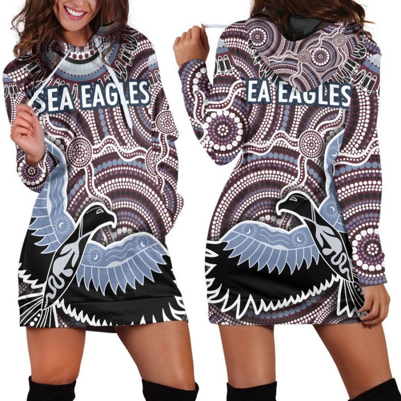 NRL Manly Warringah Sea Eagles Indigenous Aboriginal Women Hoodie Dress