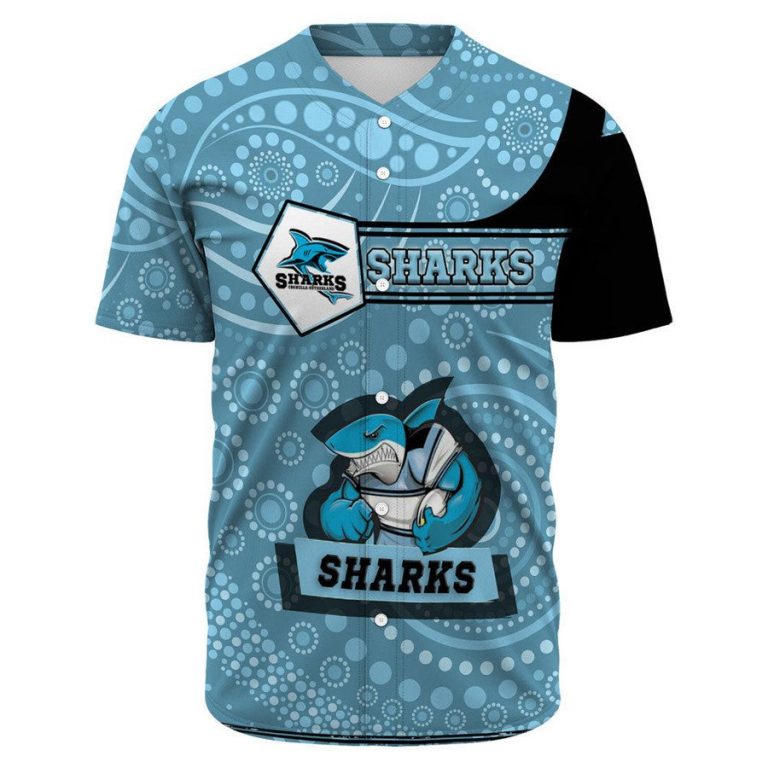NRL Cronulla-Sutherland Sharks Simple Indigenous Baseball Jersey