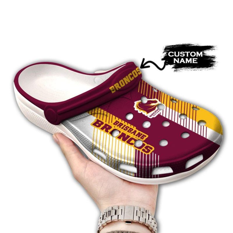 NRL Brisbane Broncos Custom Name Crocs