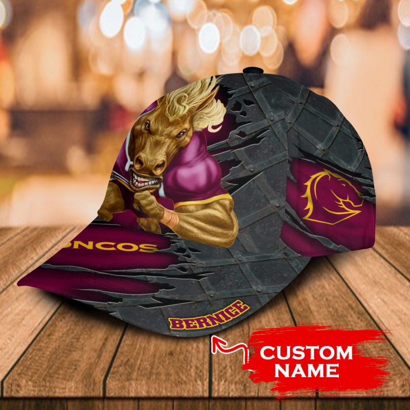 NRL Brisbane Broncos Fan Art Mascot Custom Name Classic Cap