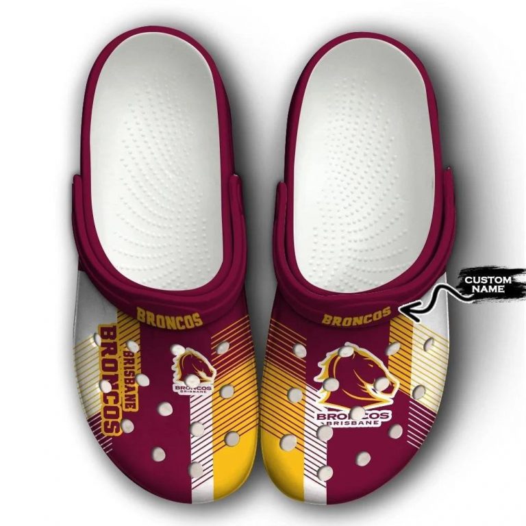 NRL Brisbane Broncos Custom Name Crocs