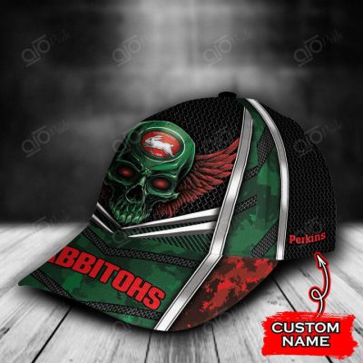 NRL South Sydney Rabbitohs Custom Name Skull Camo Classic Cap