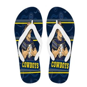 NRL North Queensland Cowboys Navy Indigenous Flip Flops