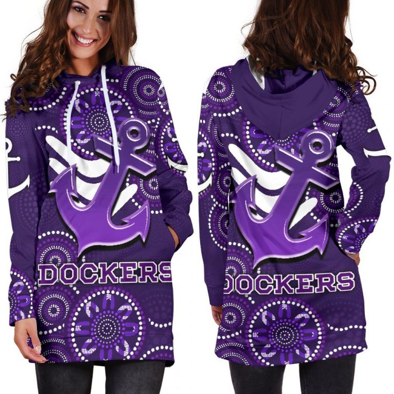 Afl Fremantle Dockers Indigenous Purple Women Hoodie Dress