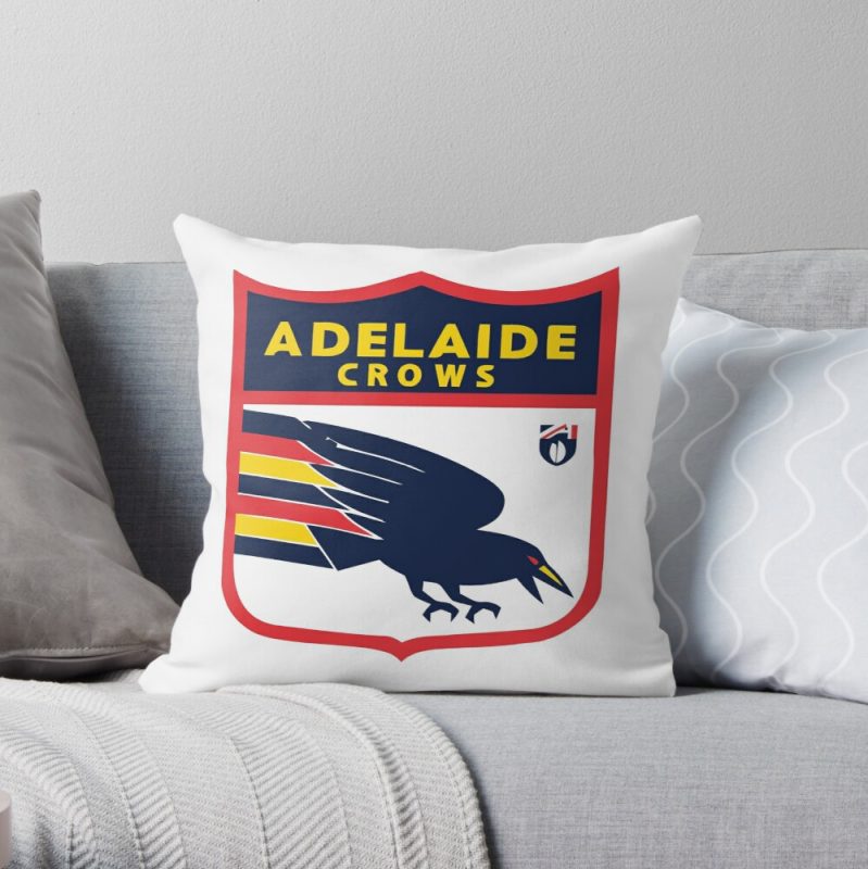 AFL Adelaide Crows Logo White Square Pillow Case