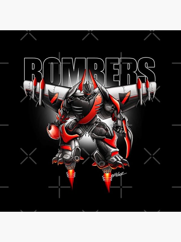 AFL Essendon Bombers Mascot Black Square Pillow Case