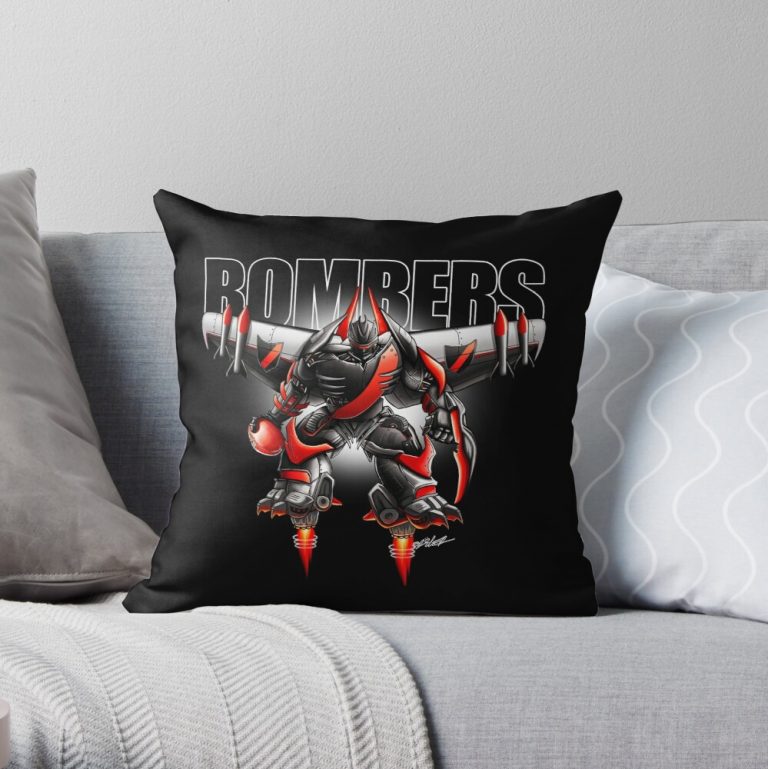AFL Essendon Bombers Mascot Black Square Pillow Case