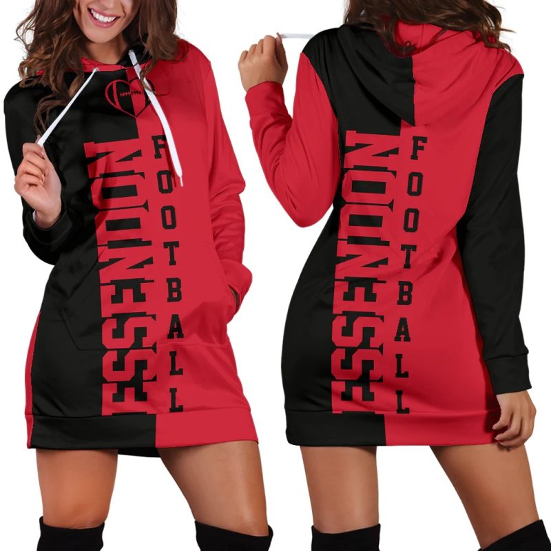 AFL Essendon Bombers Red Black Women Hoodie Dress