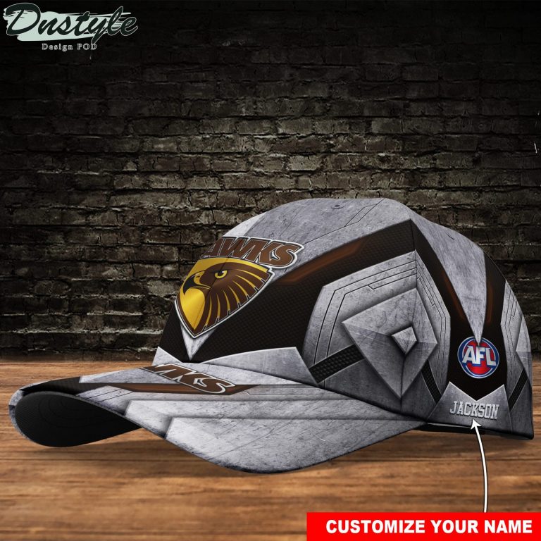 AFL Hawthorn Hawks Custom Name Grey Classic Cap