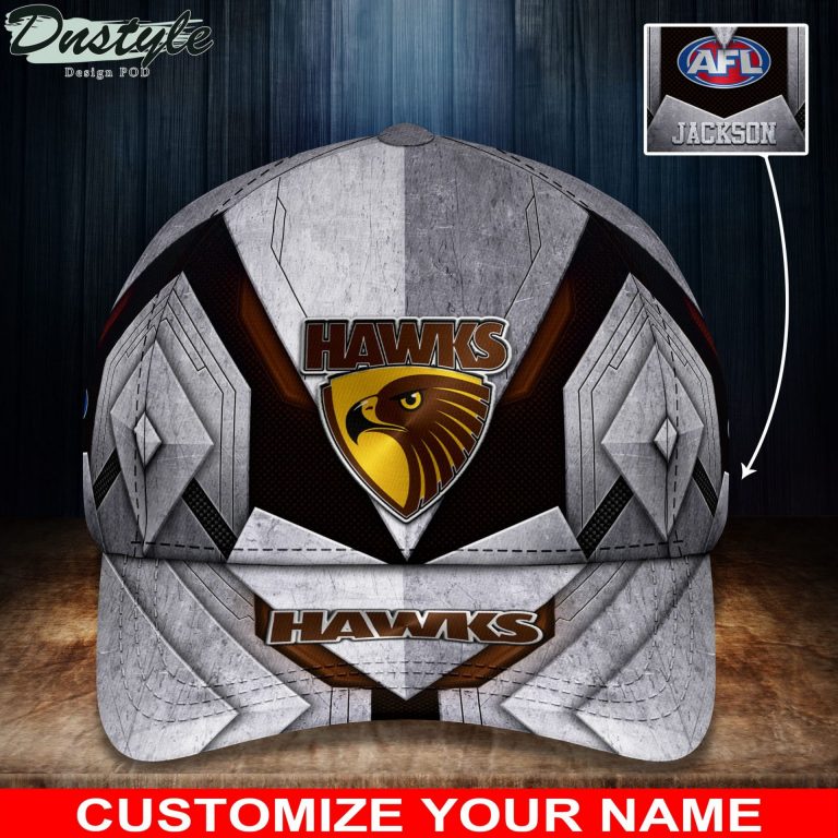 AFL Hawthorn Hawks Custom Name Grey Classic Cap