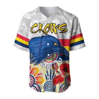 AFL Adelaide Crows Indigenous White Baseball Jersey