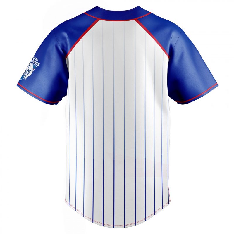 AFL Western Bulldogs White Blue Baseball Jersey