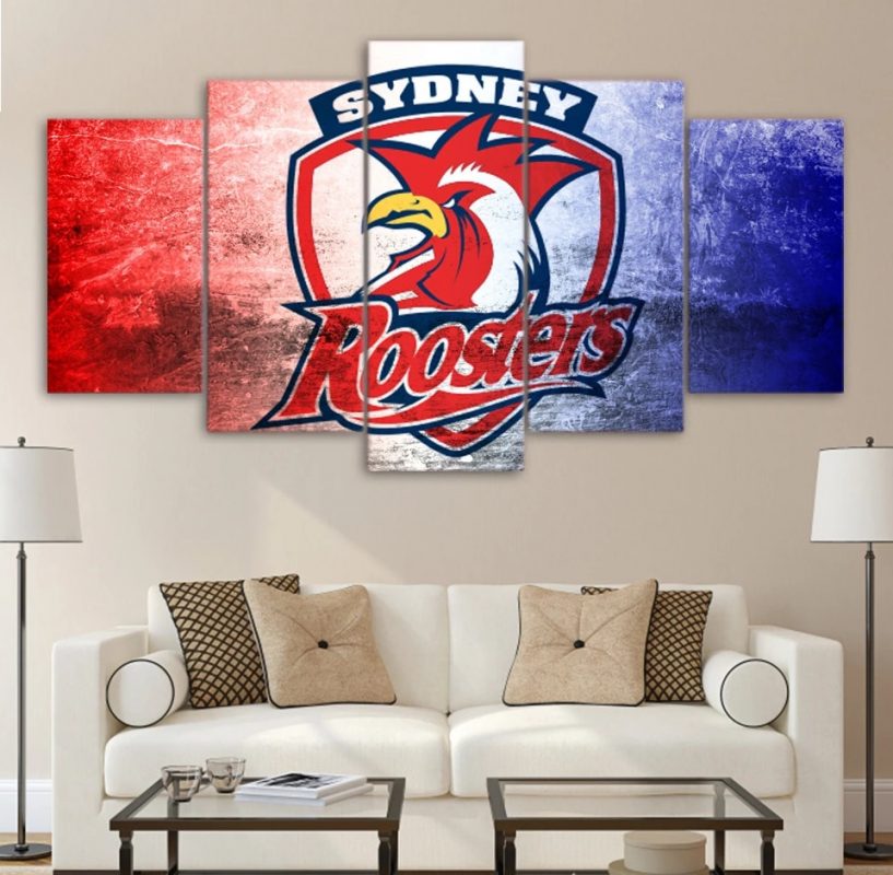 NRL Sydney Roosters Special Style 5 Panel Canvas