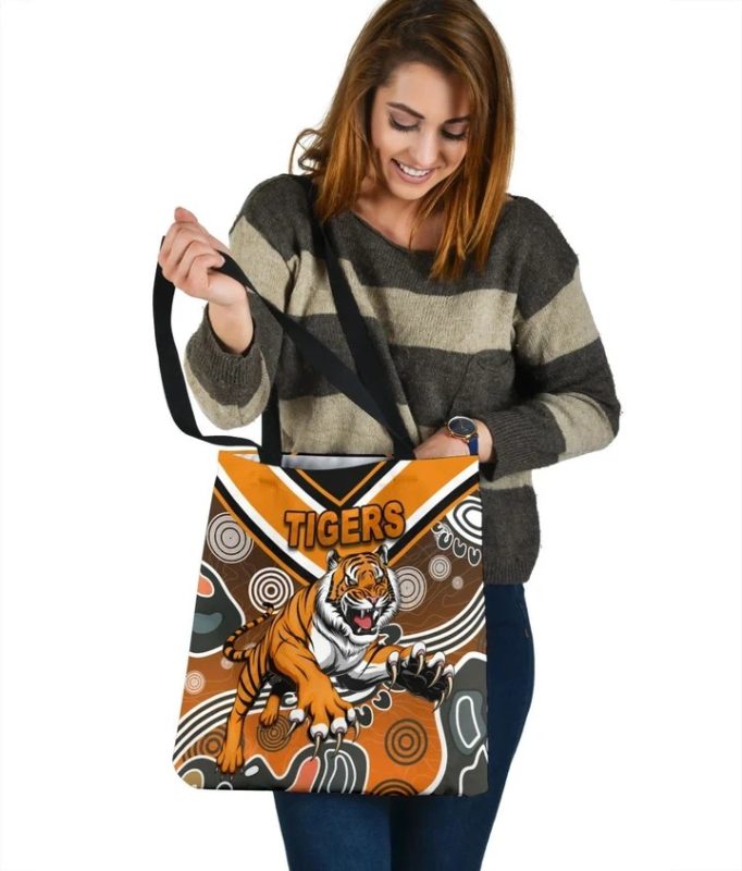 NRL Wests Tigers Orange Indigenous Tote Bag