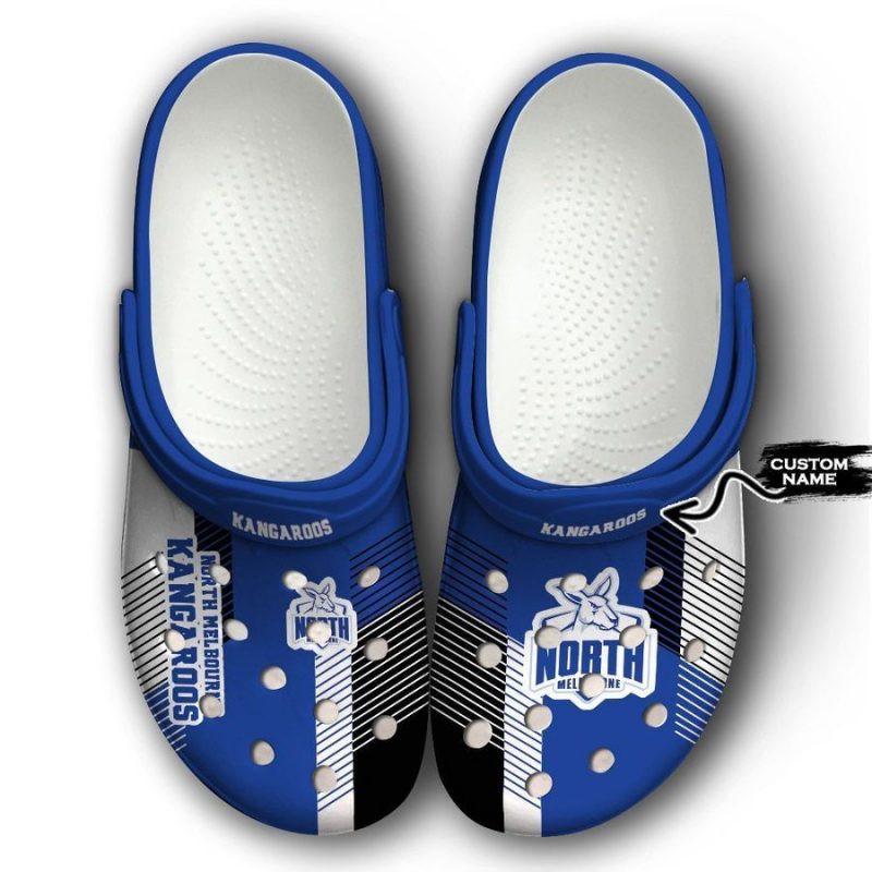 AFL North Melbourne Kangaroos Custom Name Blue White Crocs