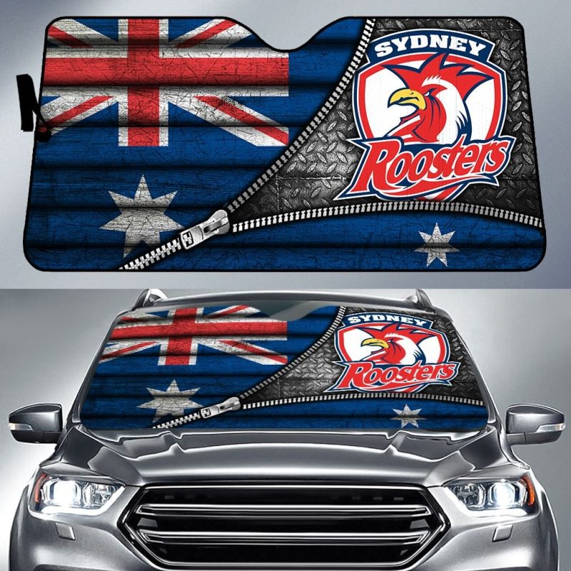 NRL Sydney Roosters UK Flag Car Sunshade