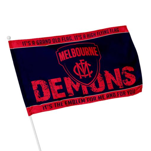 AFL Melbourne Demons Red Navy Blue Logo House Flag