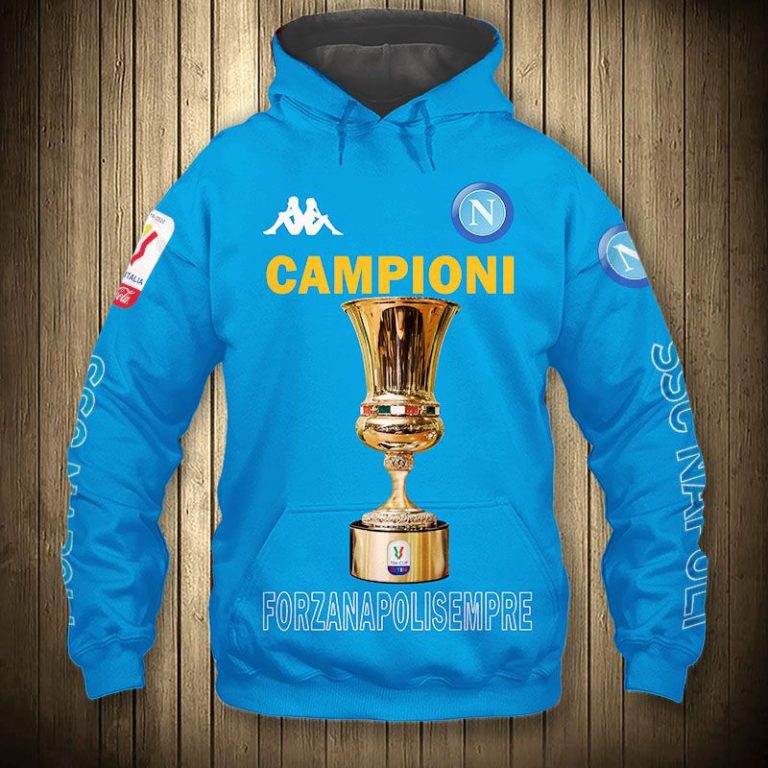 SSC Napoli Light Blue Campioni Pullover Hoodie
