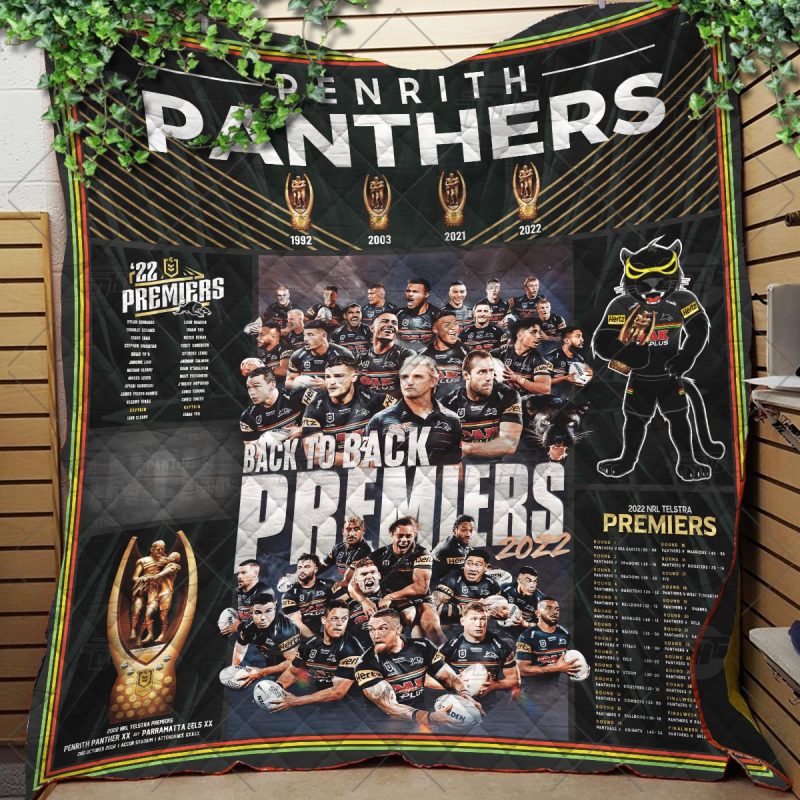 NRL Penrith Panthers Premiers 2022 - 2023 Quilt Blanket V2