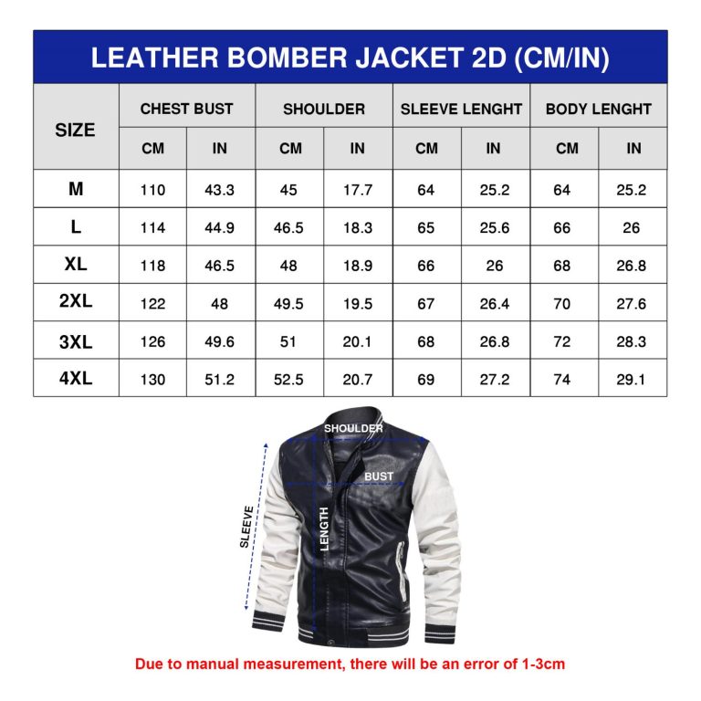 Benelli Black White Leather Bomber Jacket