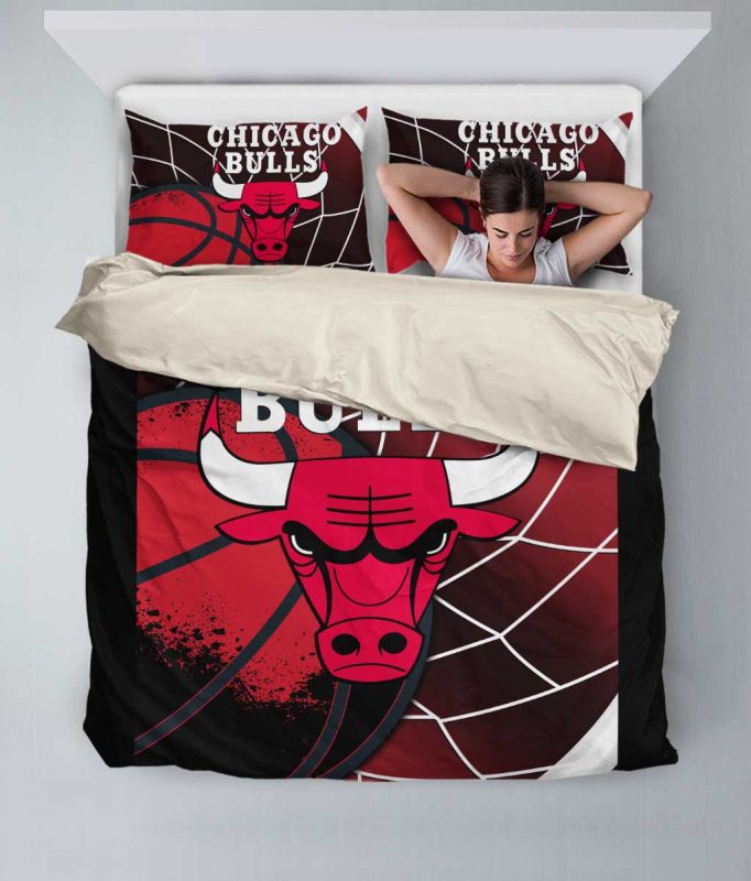 NBA Chicago Bulls Red Black Bedding Set V2