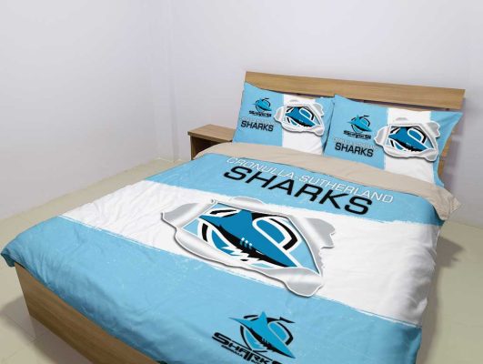 NRL Cronulla-Sutherland Sharks Big Logo Scratch Doona Cover