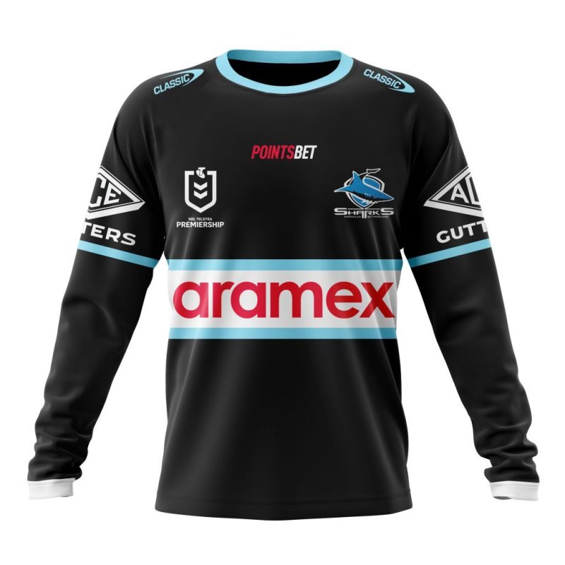 NRL Cronulla-Sutherland Sharks Custom Name Number 2023 Away Jersey ...