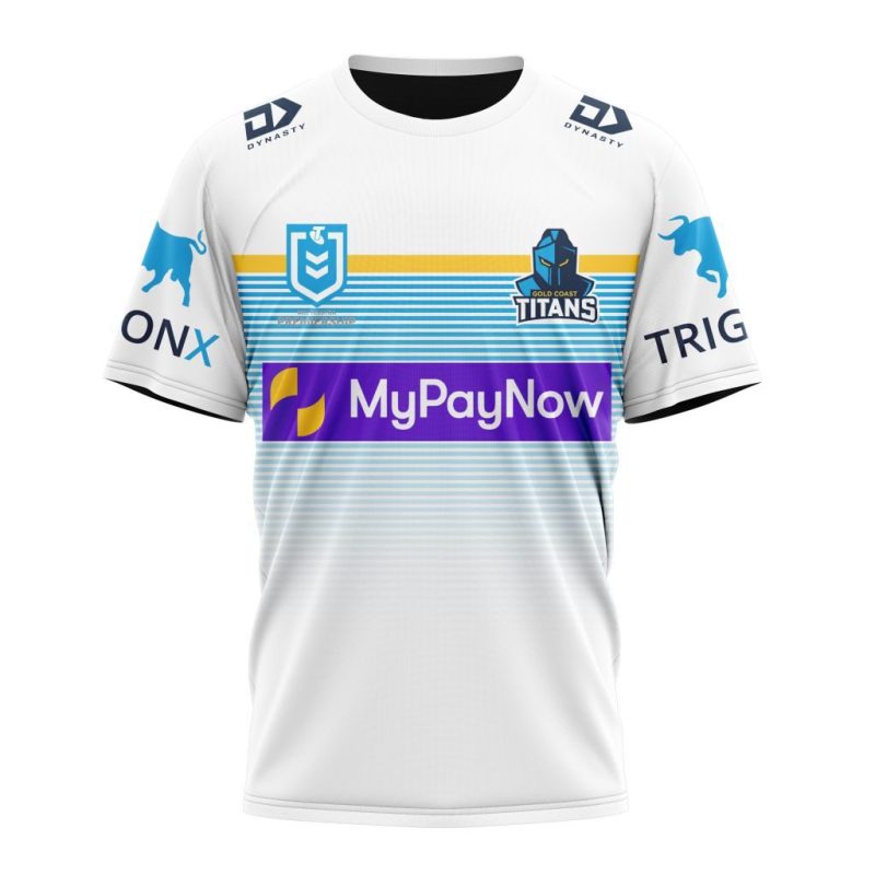 NRL Gold Coast Titans Custom Name Number 2023 Away Jersey T-Shirt