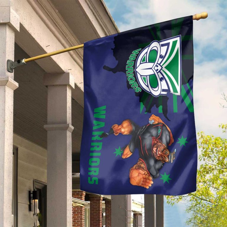 NRL New Zealand Warriors Blue Mascot House Flag