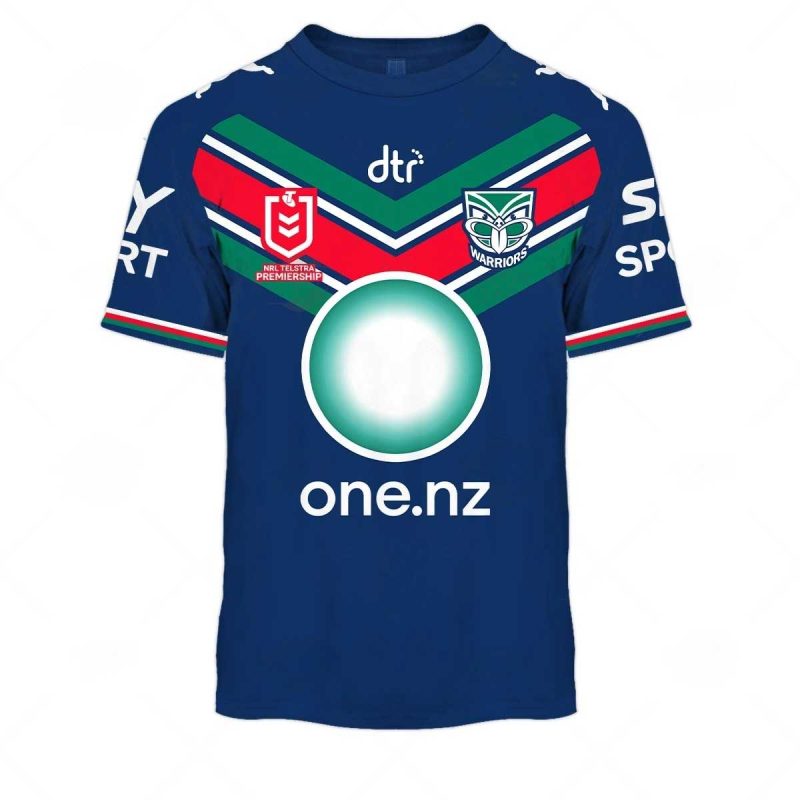 NRL New Zealand Warriors Custom Name Number 2023 Home Jersey T-Shirt