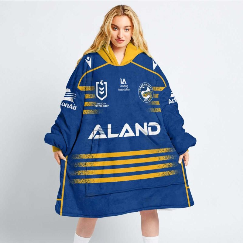 NRL Parramatta Eels Custom Name Number 2023 Home Jersey Fleece Oodie