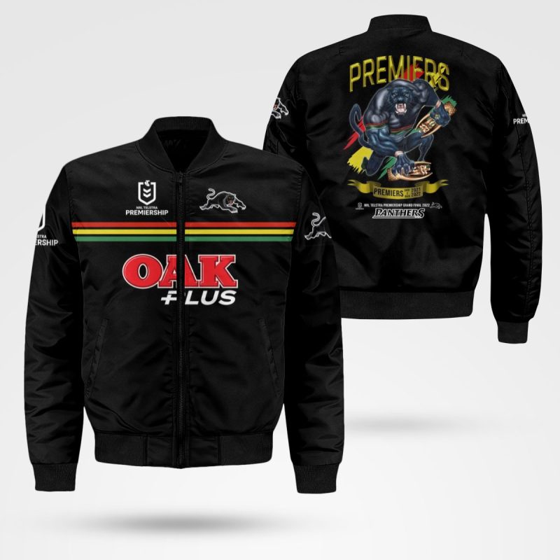 NRL Penrith Panthers Premiers 2022 - 2023 Back 2 Back Mascot Bomber Jacket