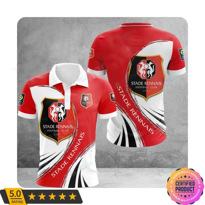 Stade Rennais FC White Red Logo Polo Shirt