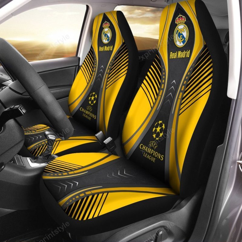 Real Madrid Yellow Black Champions League Car Seat Covers