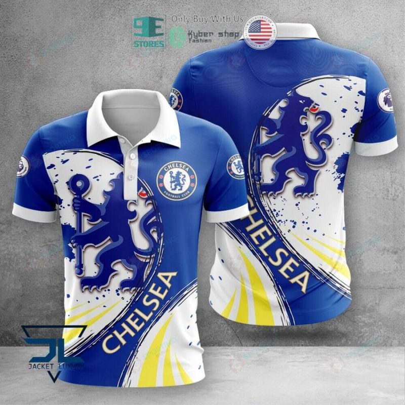 Chelsea FC Blue White Polo Shirt V5