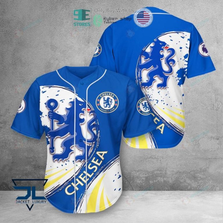 Chelsea FC Blue White Baseball Jersey