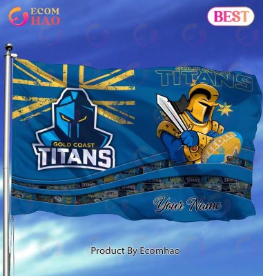 NRL Gold Coast Titans Custom Name Mascot House Flag